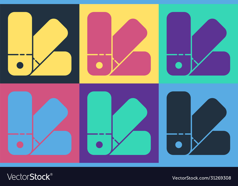 Pop art color palette guide icon isolated Vector Image