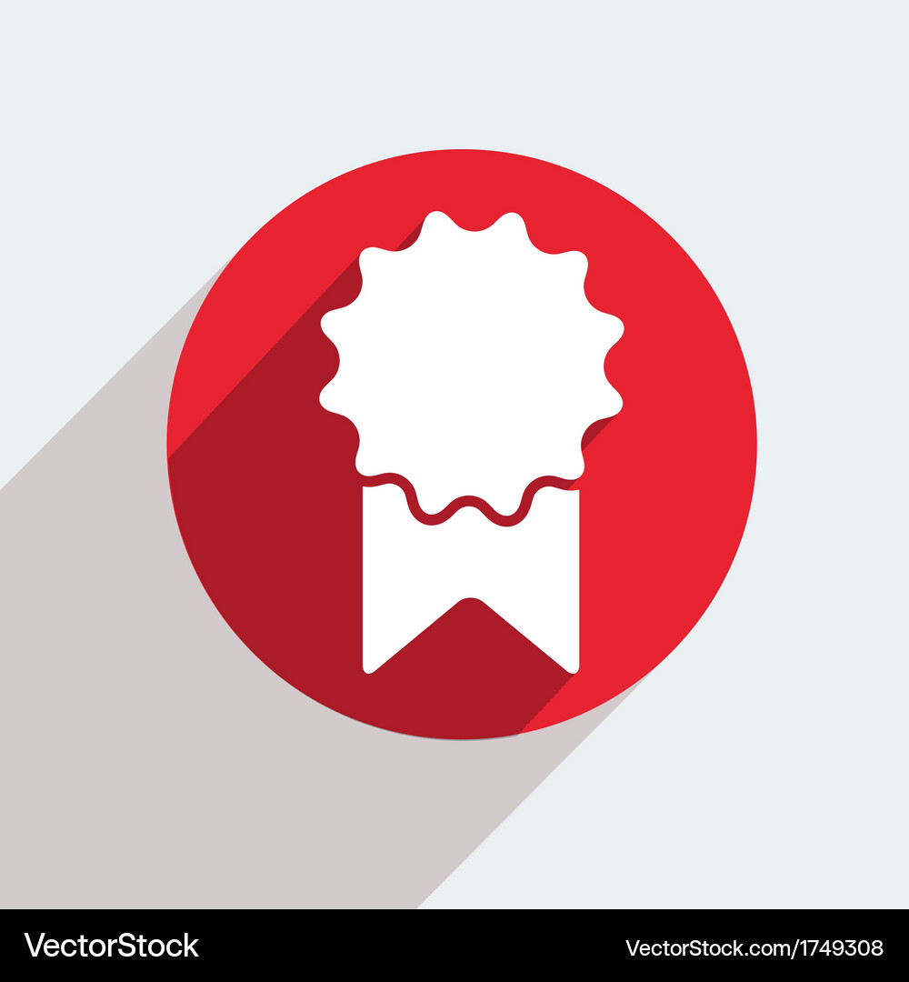 Red Circle Award Badge Icon Royalty Free Vector Image