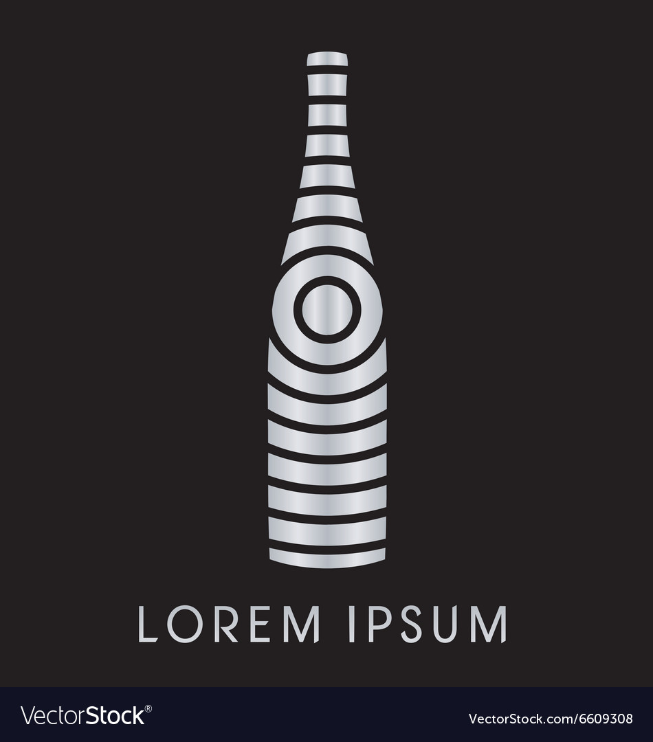 Silver bottle Royalty Free Vector Image - VectorStock