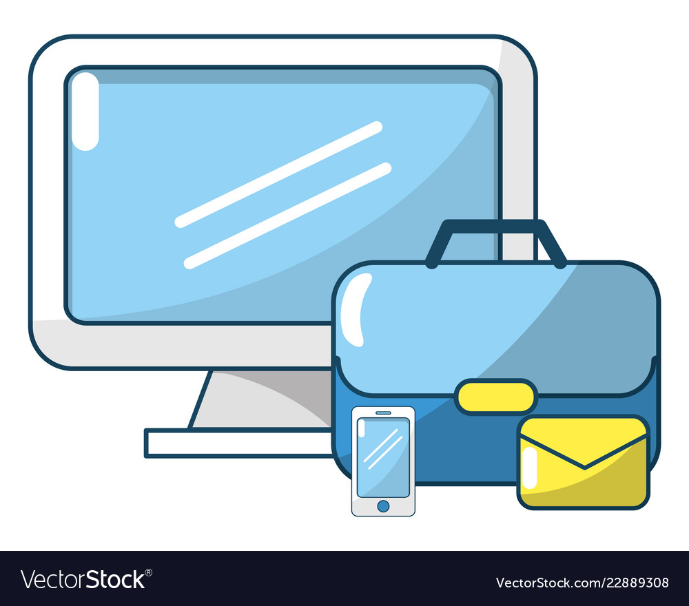 Technology computer screen cartoon Royalty Free Vector Image