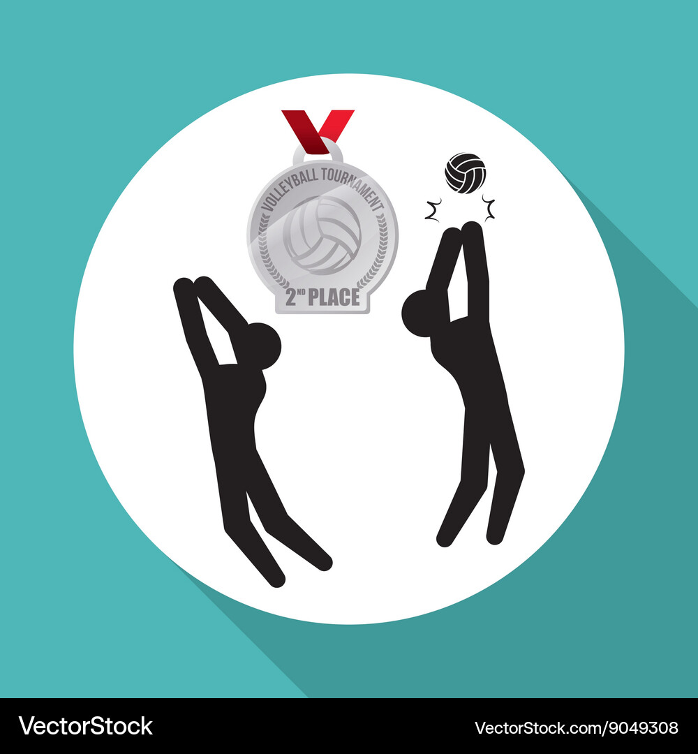 Volleyball design sport icon isolated Royalty Free Vector
