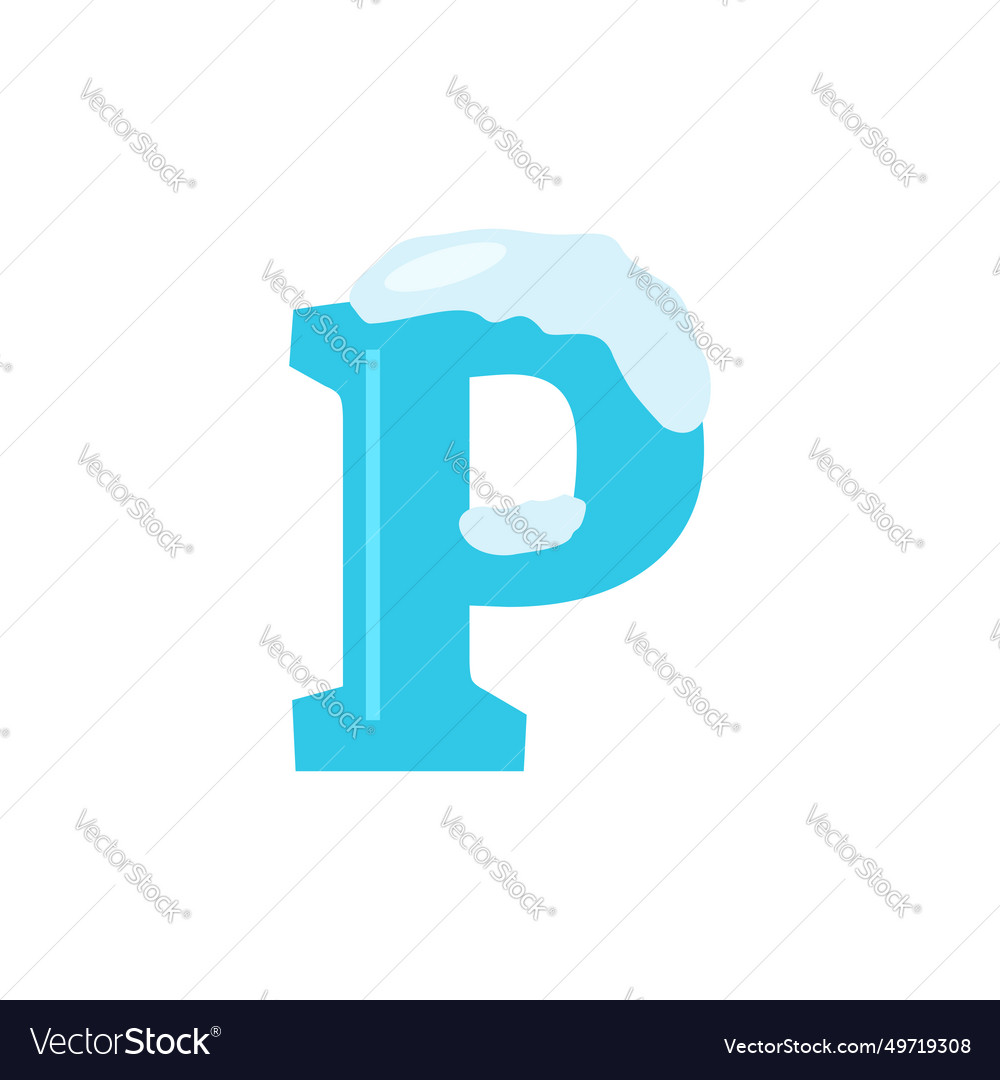 Winter uppercase alphabet font design Royalty Free Vector