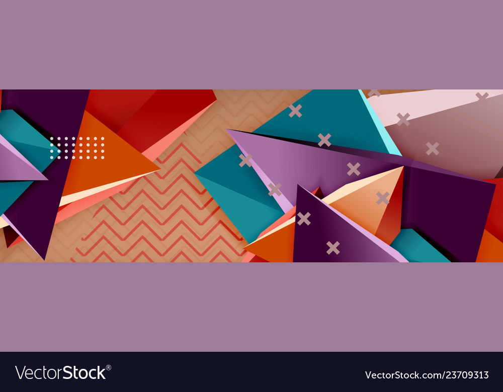 3d triangular shapes abstract background Vector Image