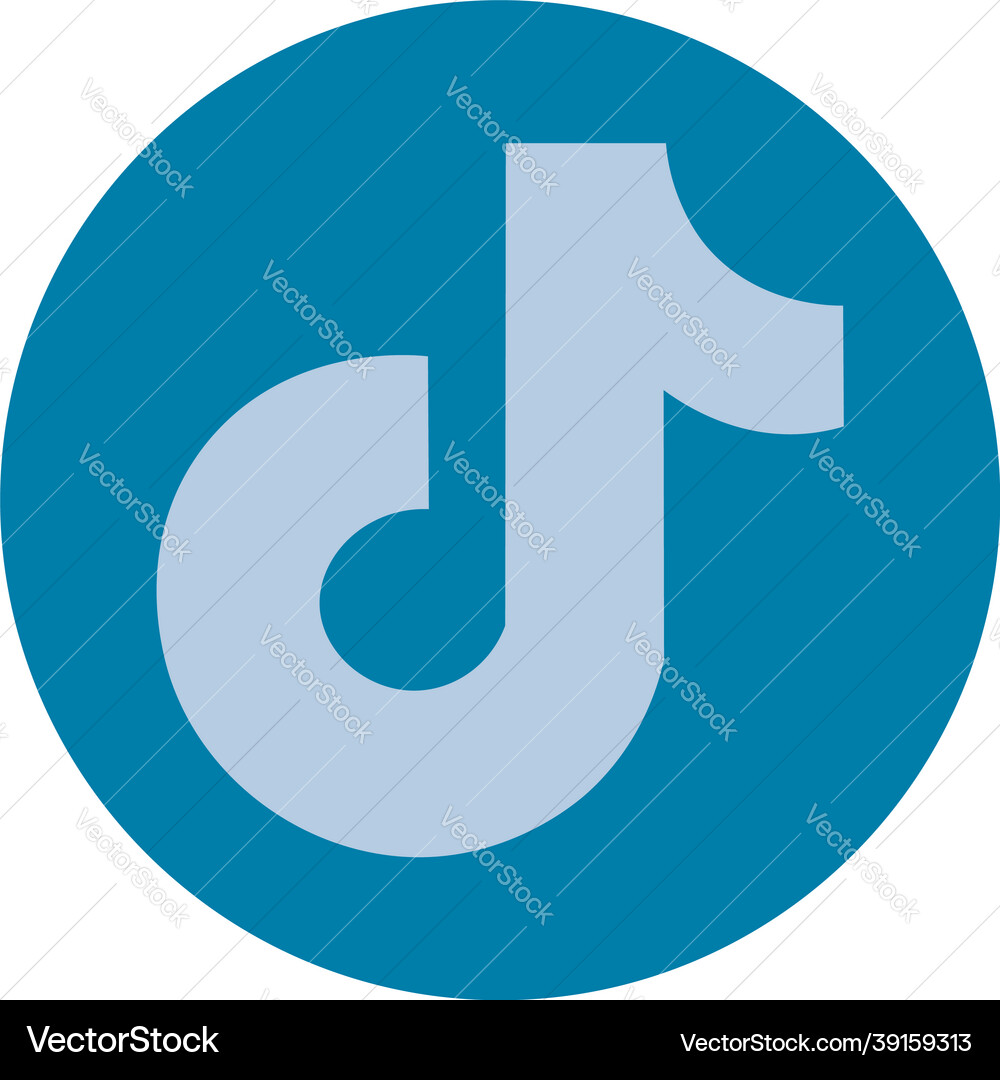 Blue tiktok sign on a white background Royalty Free Vector