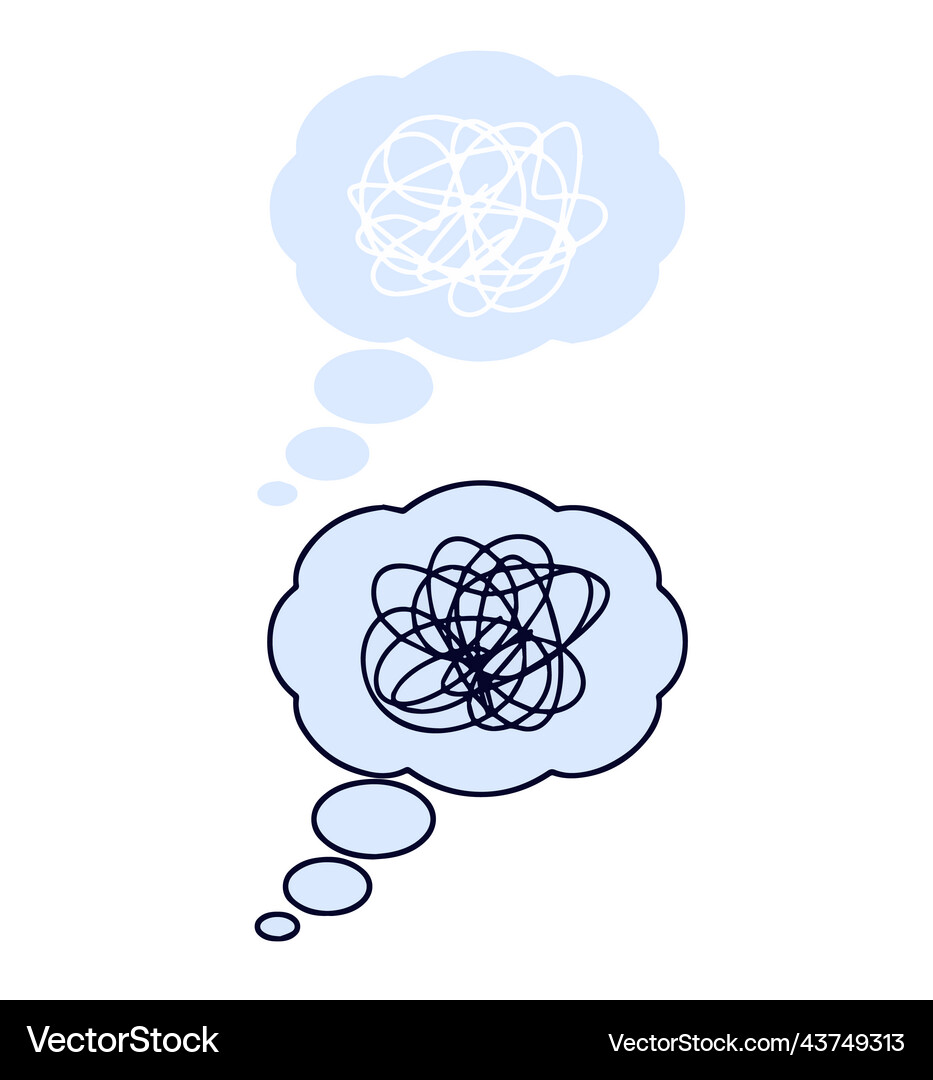 Bubble cloud tangled thinking Royalty Free Vector Image