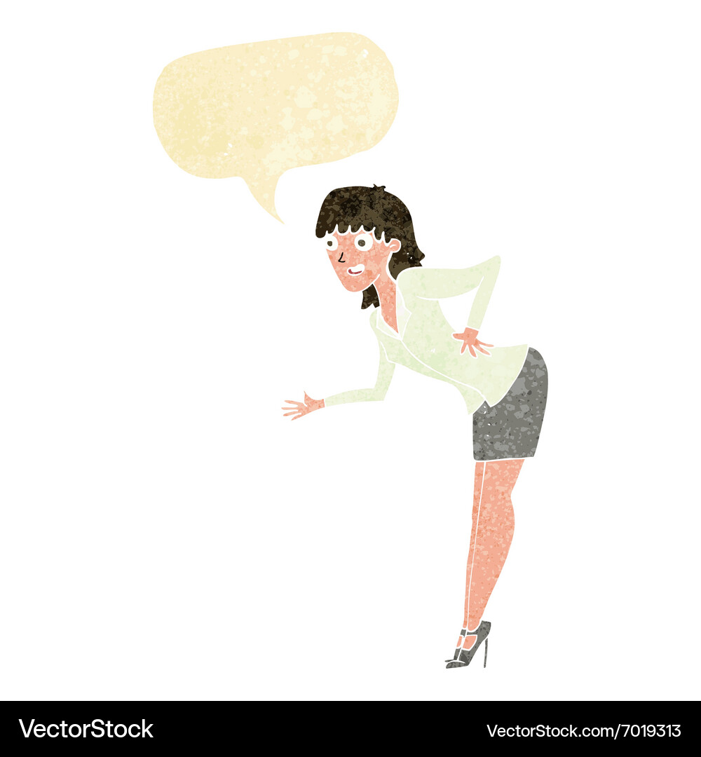 Cartoon businesswoman explaining with speech Vector Image