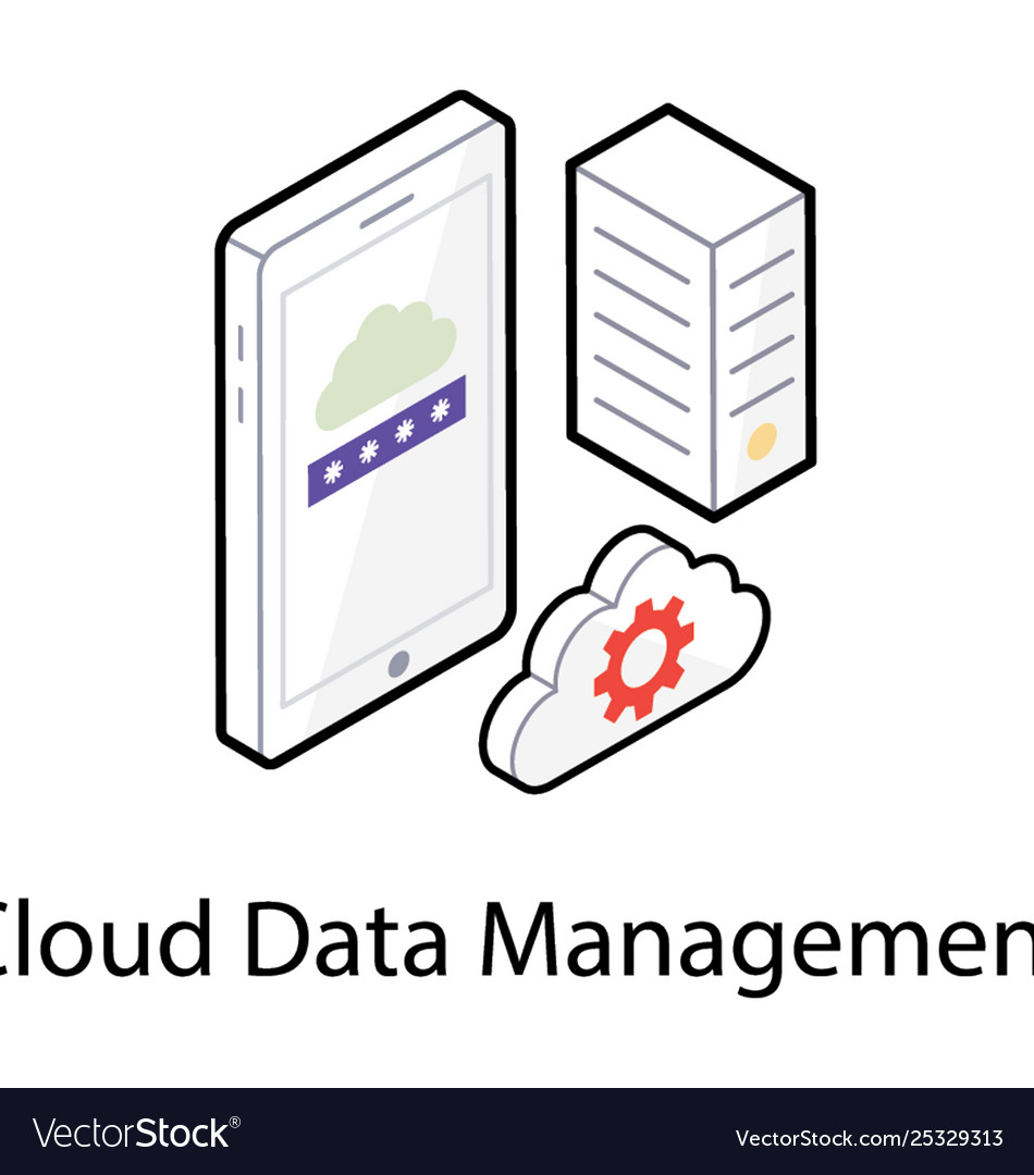 Cloud data management isometric icon design Vector Image
