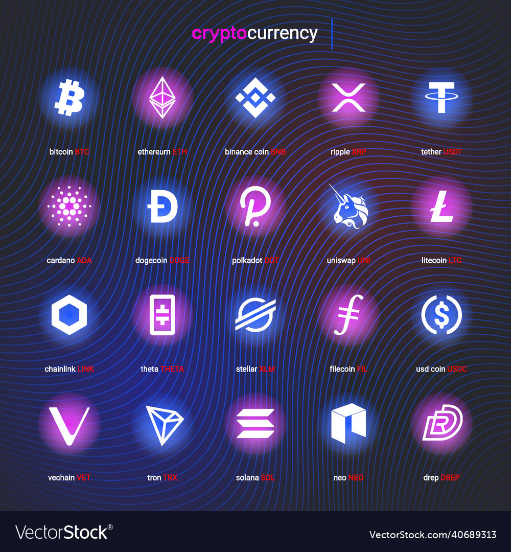 Crypto currency coins digital payment system Vector Image