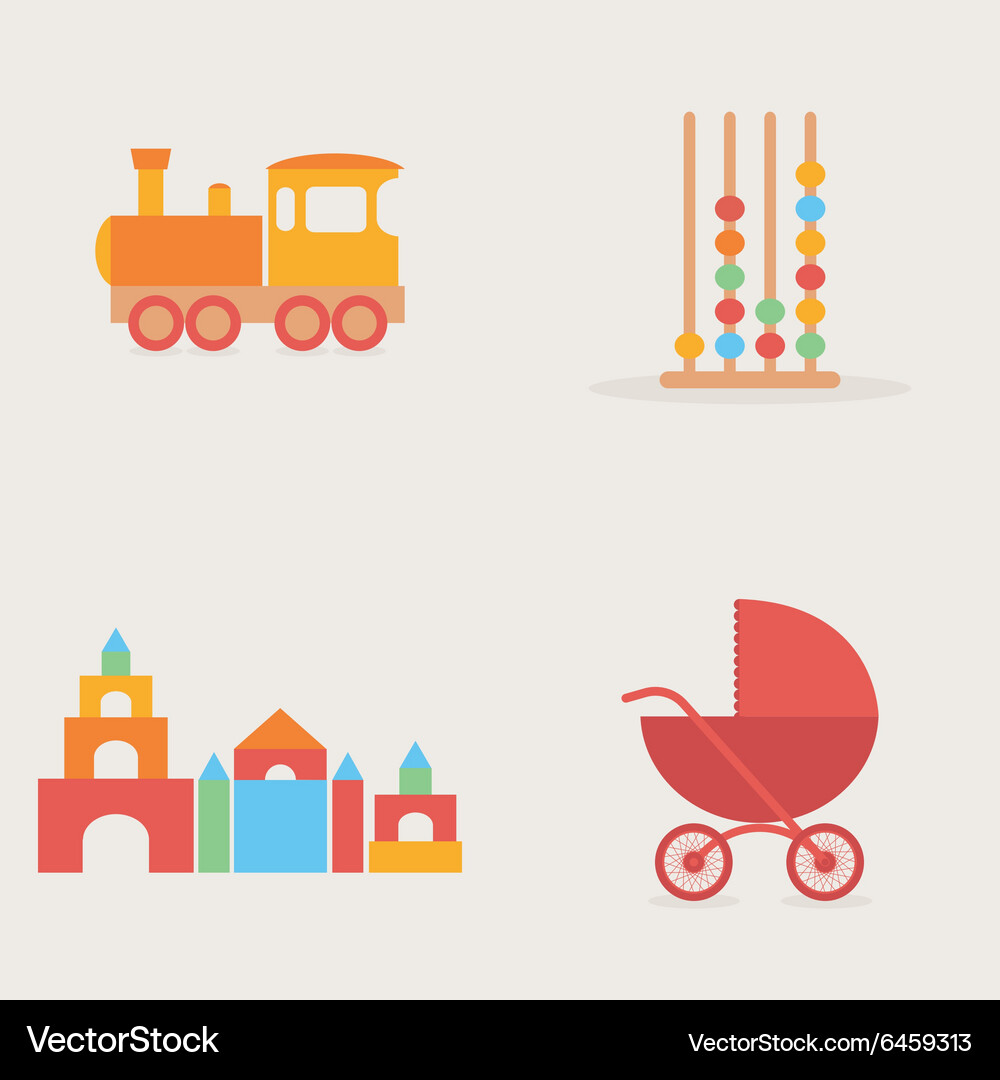 Cute baby toys Royalty Free Vector Image - VectorStock