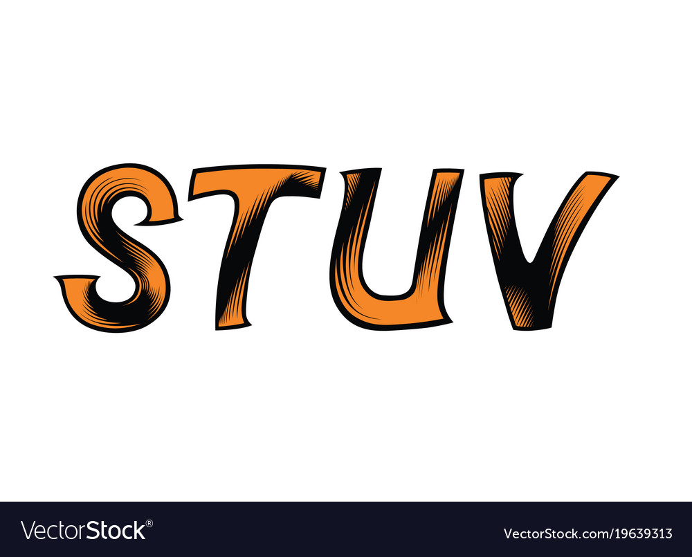 Dynamic decorative font Royalty Free Vector Image