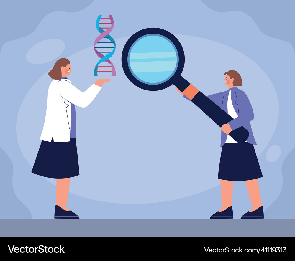 Female scientist with laboratory icons Royalty Free Vector