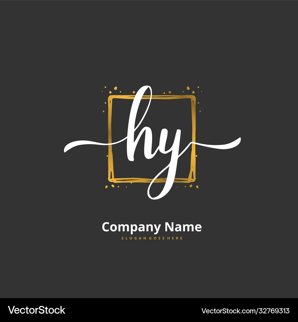 H y hy initial handwriting and signature logo Vector Image