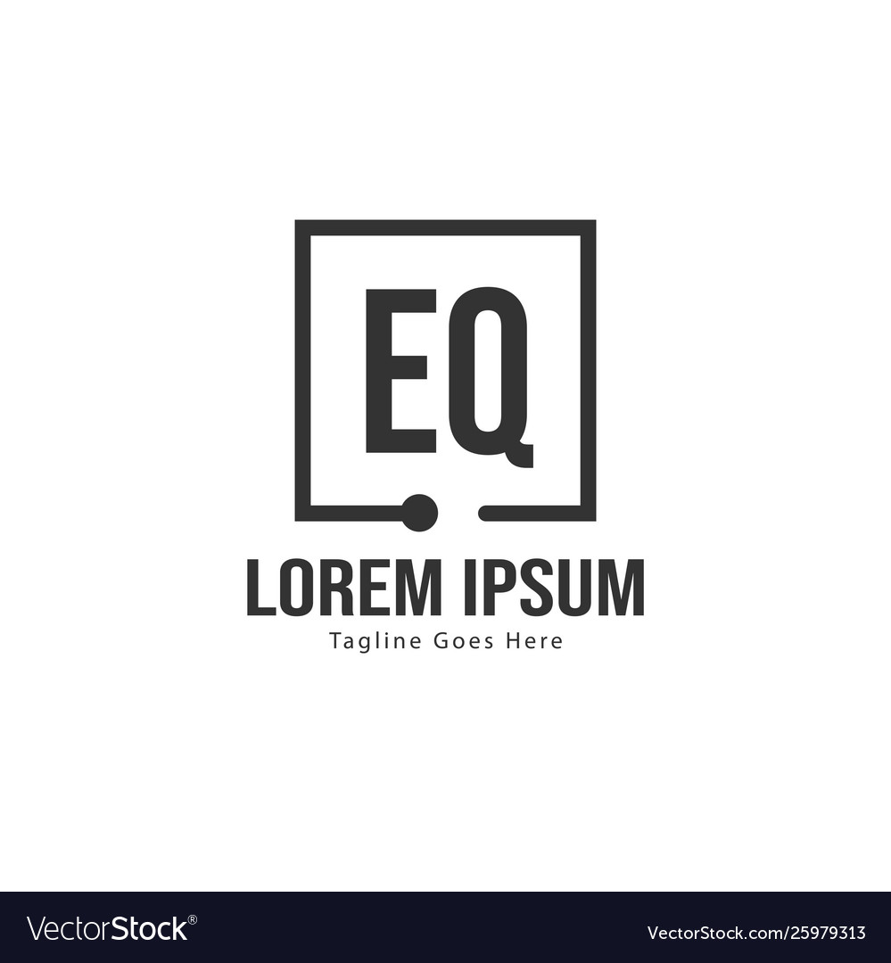 Initial eq logo template with modern frame Vector Image