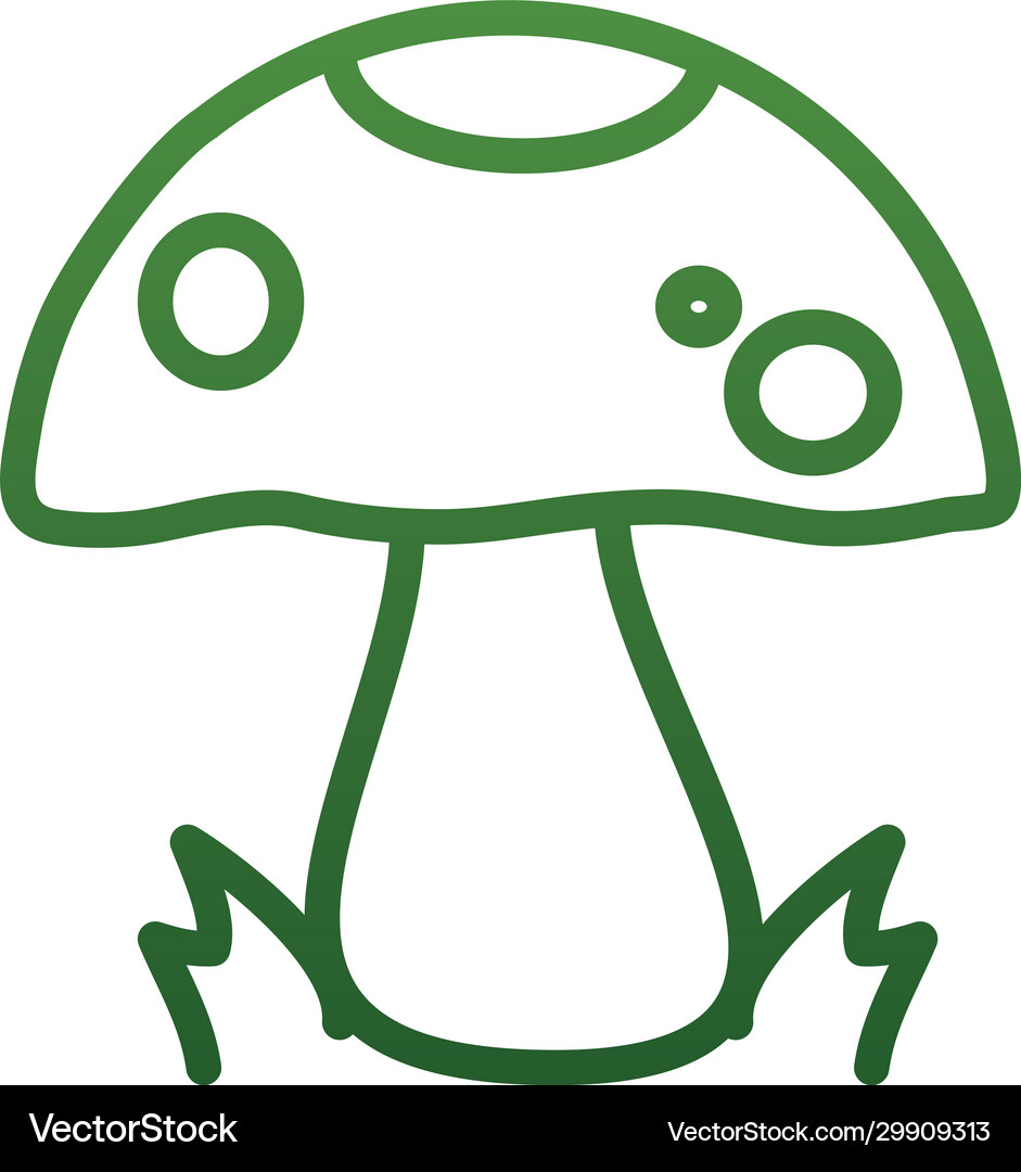 Isolated fungi mushroom gradient style icon Vector Image