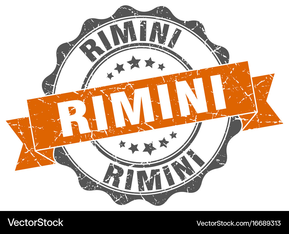 Rimini round ribbon seal Royalty Free Vector Image