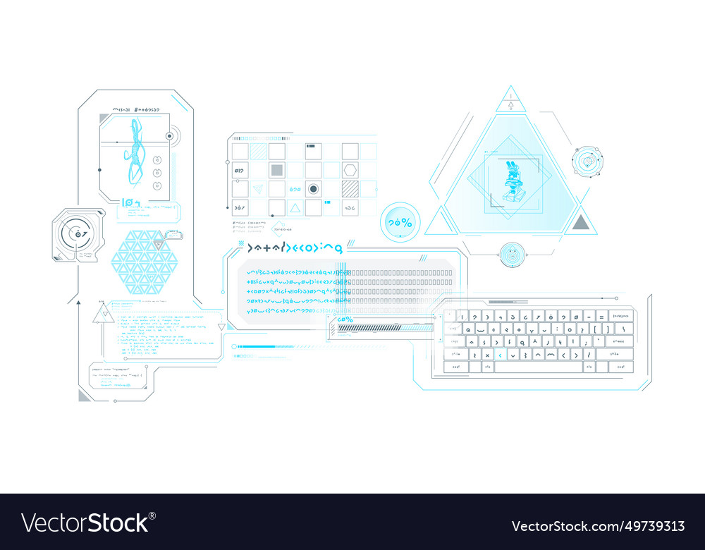 Scientific research data processing interface Vector Image