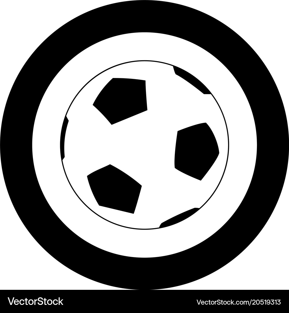 Soccer ball icon black color in circle Royalty Free Vector