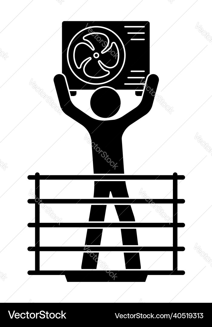 Stick figure worker installer of conditioning Vector Image