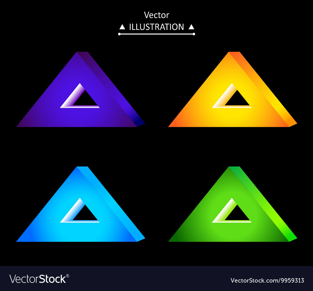 Triangular logo set Royalty Free Vector Image - VectorStock