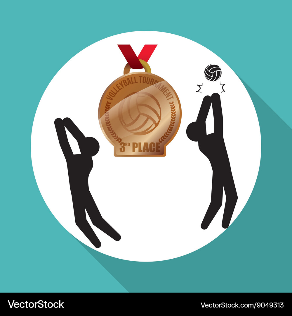 Volleyball design sport icon isolated Royalty Free Vector