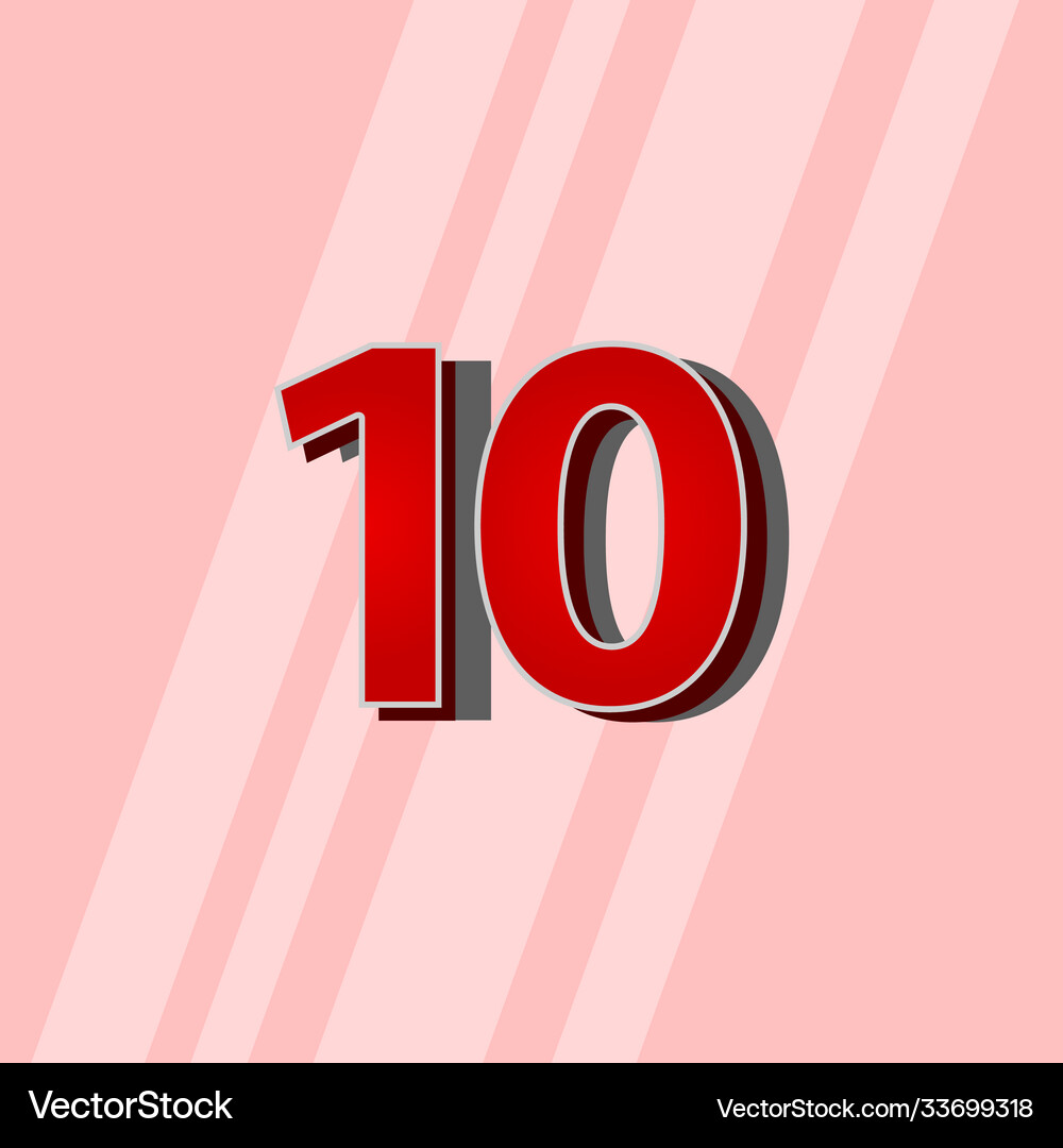 10 years anniversary red elegant number template Vector Image