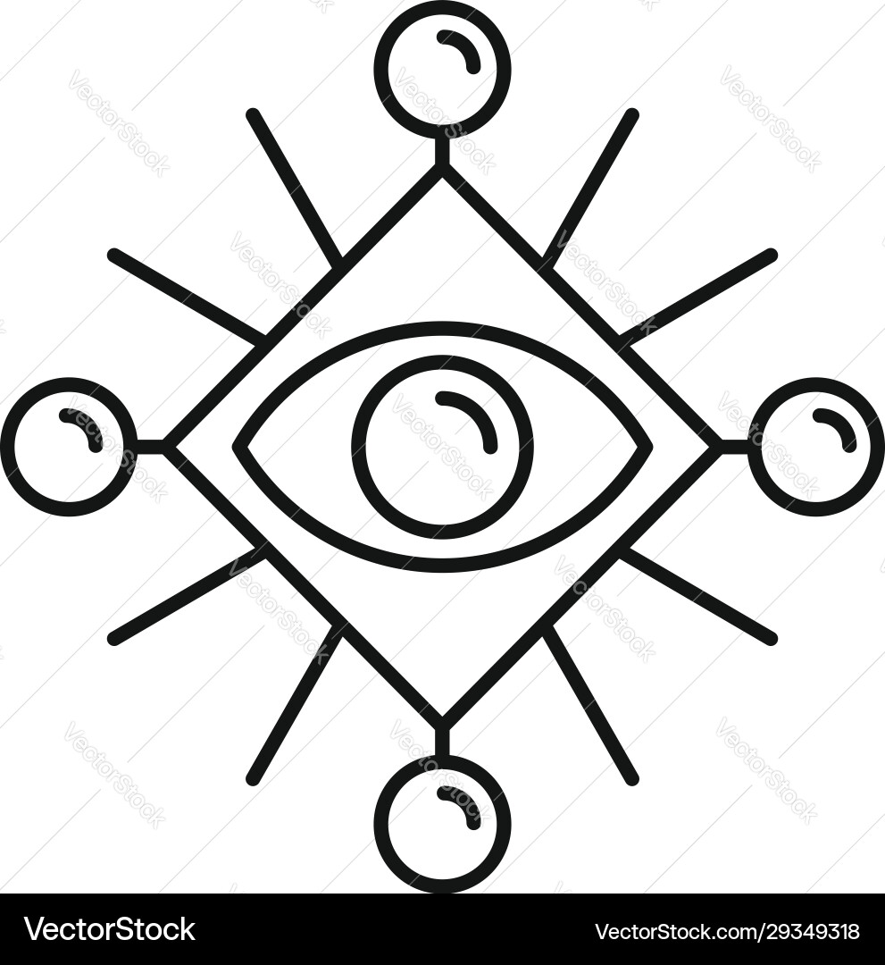 Ancient eye mystery icon outline style Royalty Free Vector