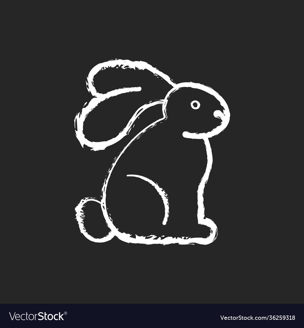 Cruelty free chalk white icon on black background Vector Image