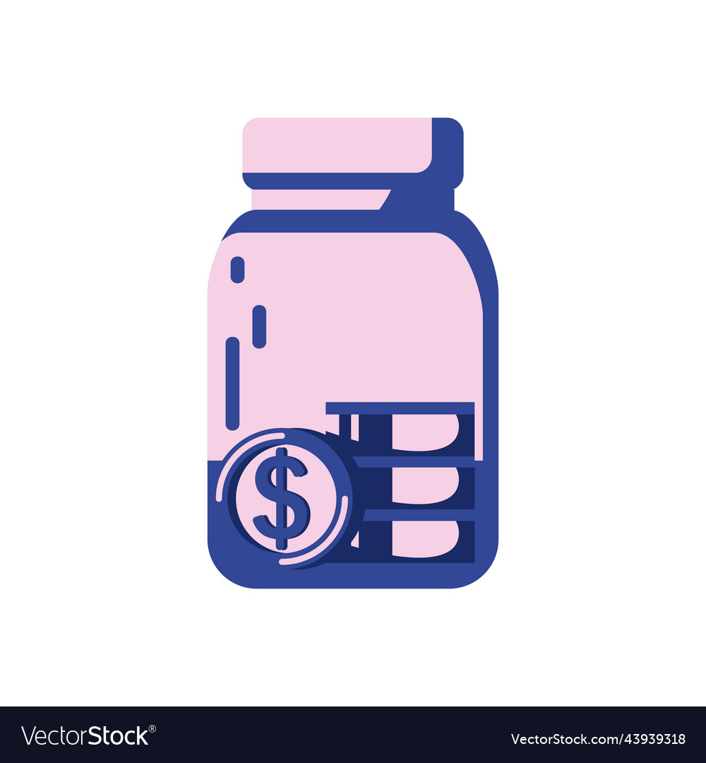 Flat money jar Royalty Free Vector Image - VectorStock Flat money jar Royalty Free Vector Image - VectorStock