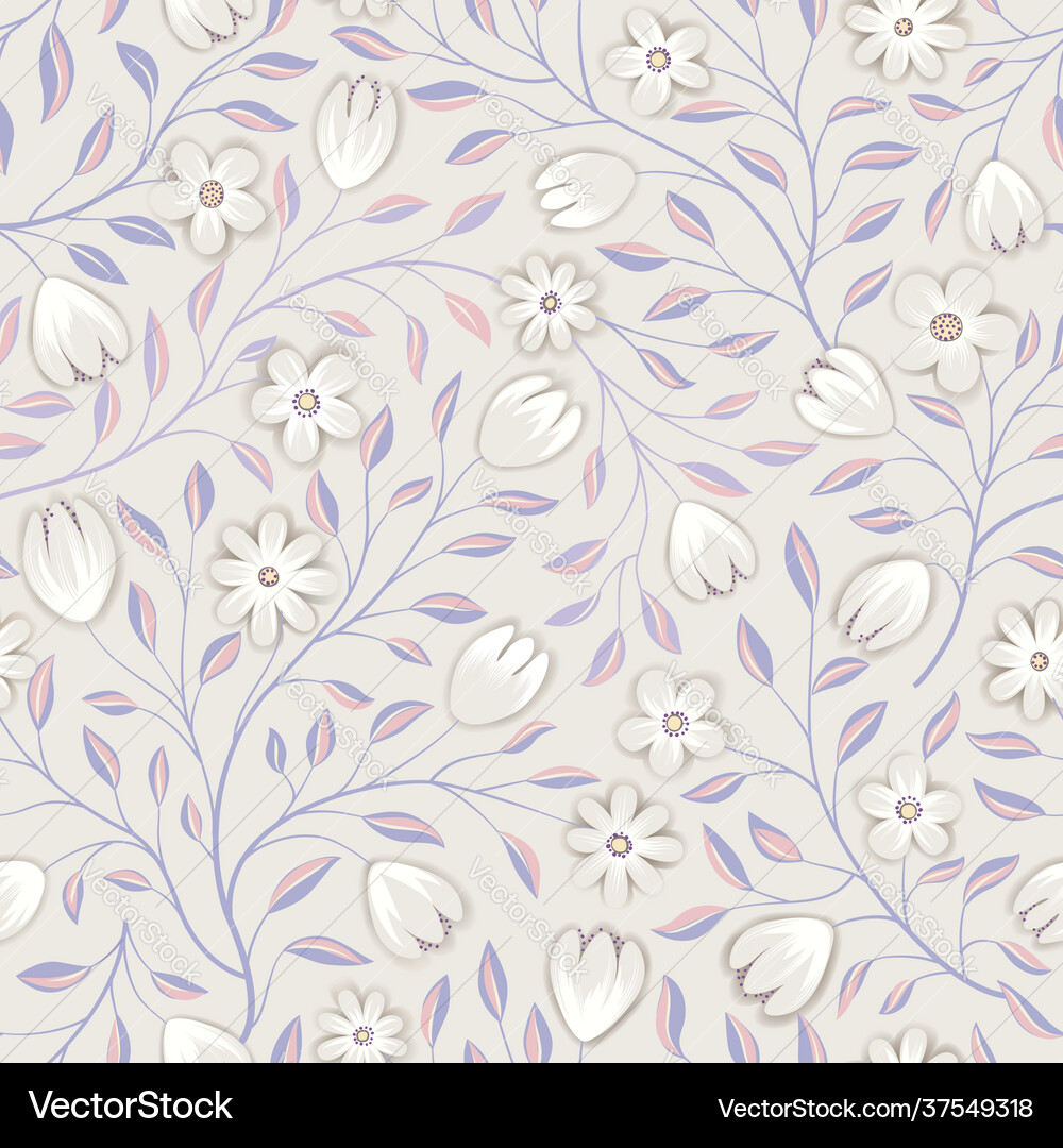 Floral seamless pattern flower background floral Vector Image