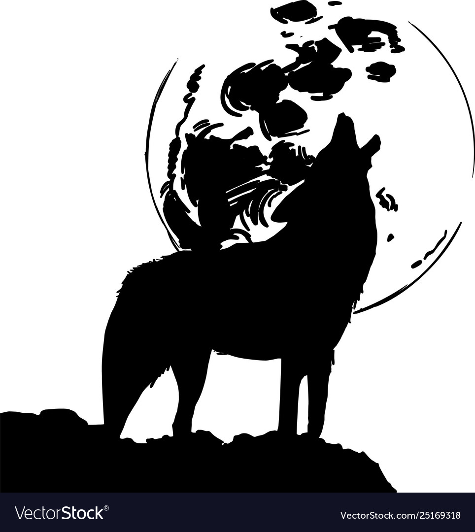 Howling wolf Royalty Free Vector Image - VectorStock