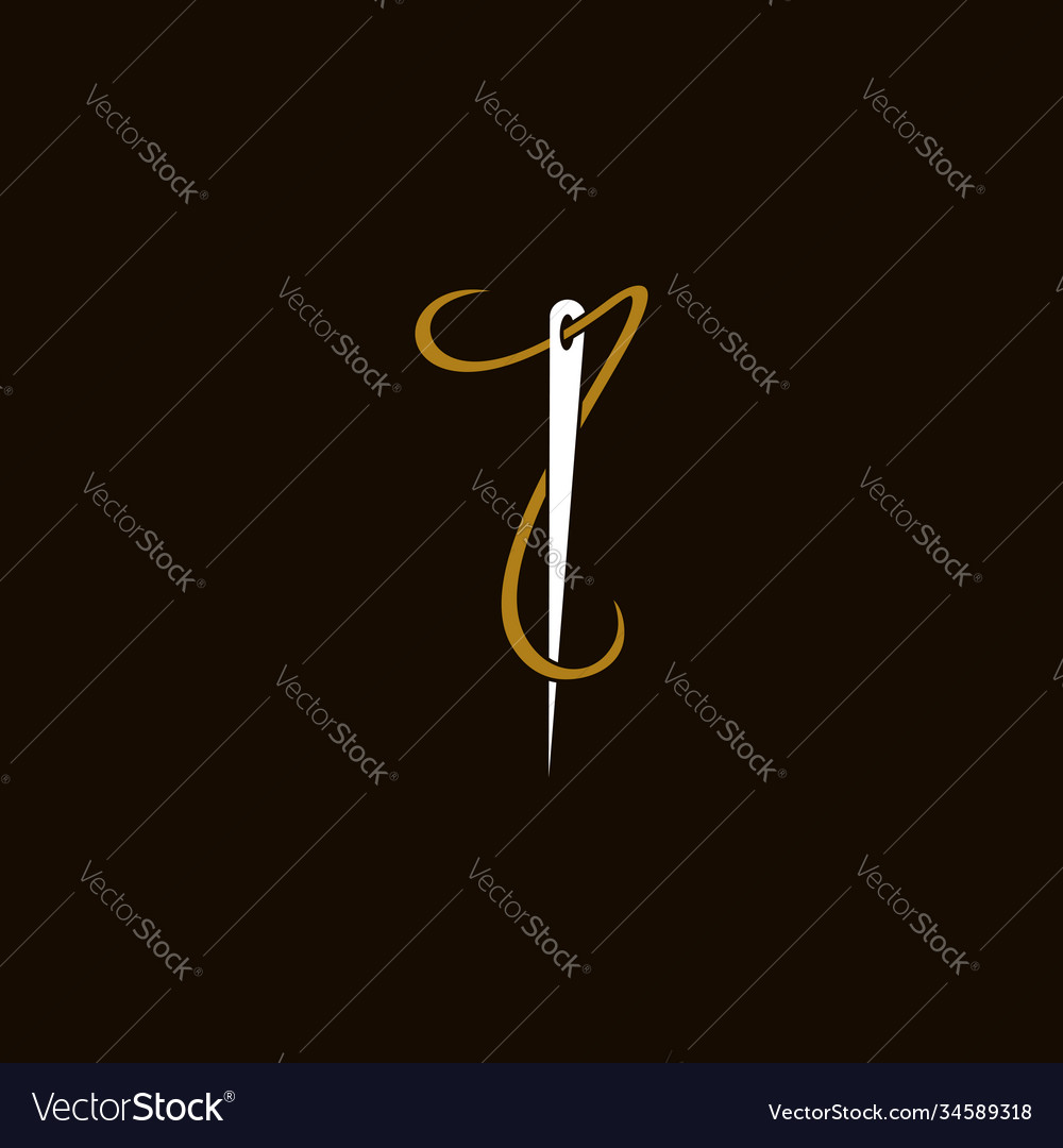 Initial needle i Royalty Free Vector Image - VectorStock