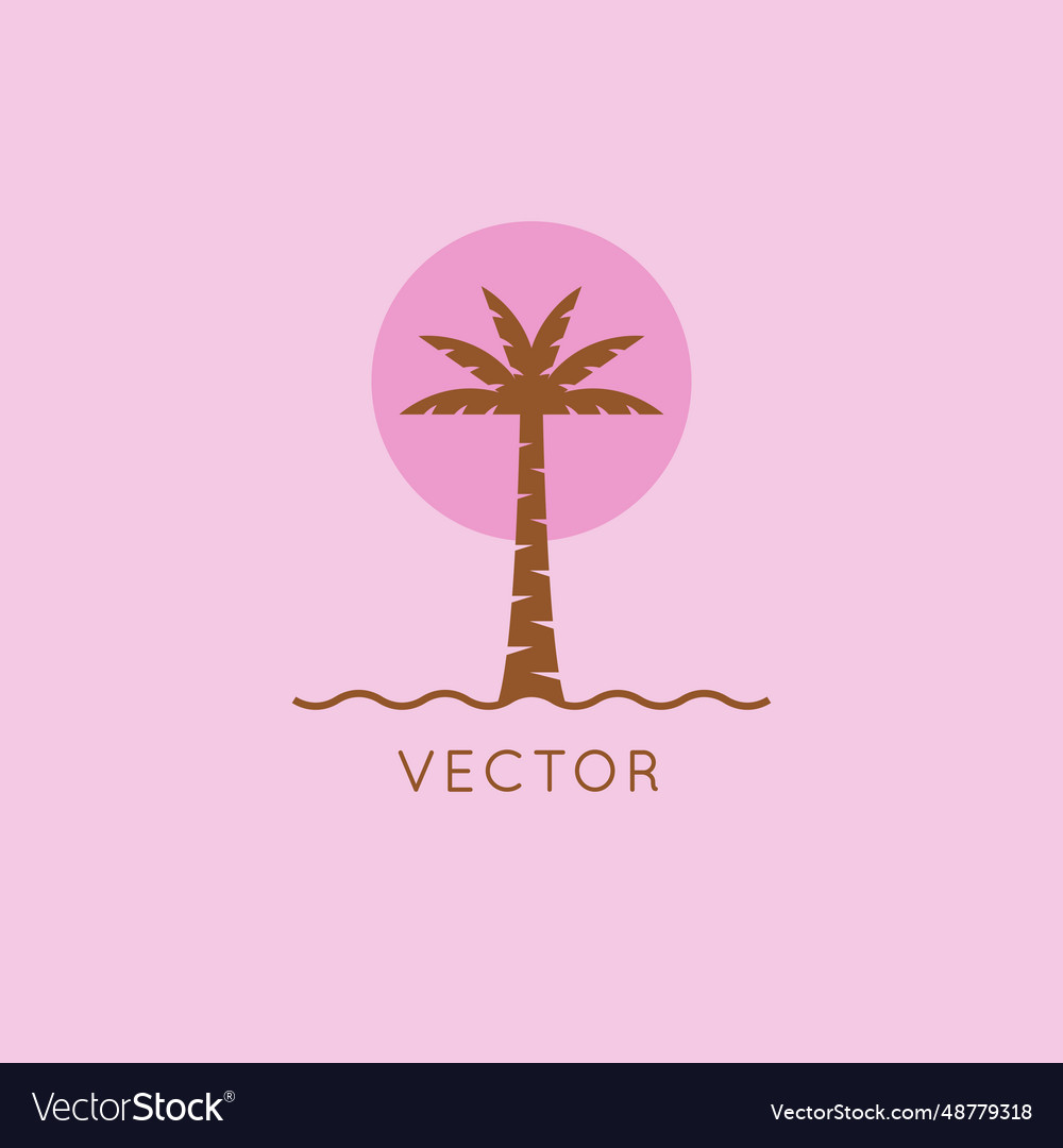 Logo design template with palm tree Royalty Free Vector