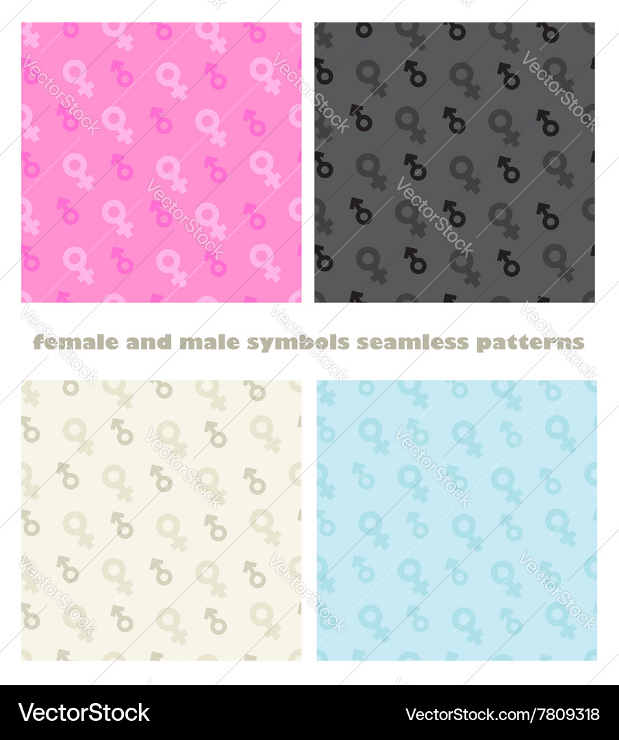 Male female symbols seamless pattern Royalty Free Vector