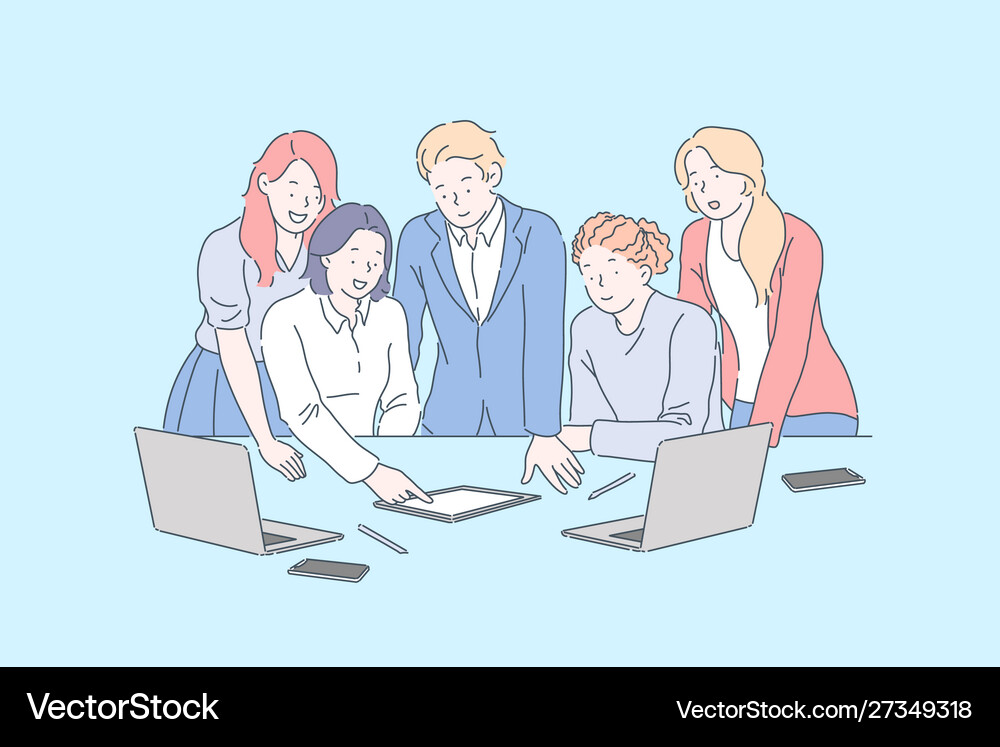 Positive workplace environment business meeting Vector Image