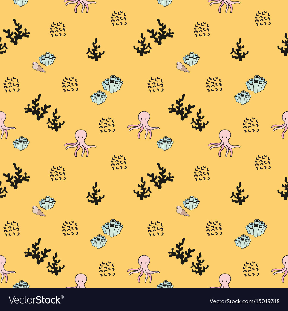 Seamless sea pattern decorative background with Vector Image