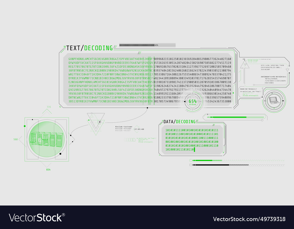 Server data processing interface with text Vector Image