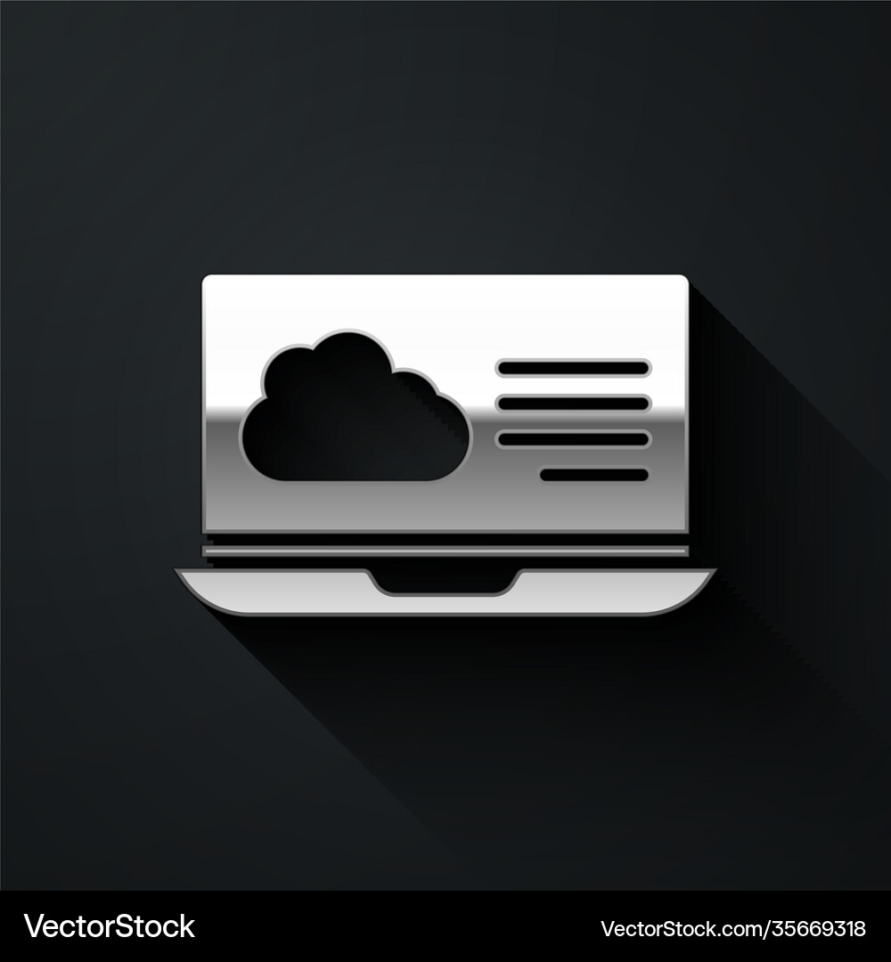 Silver weather forecast icon isolated on black Vector Image