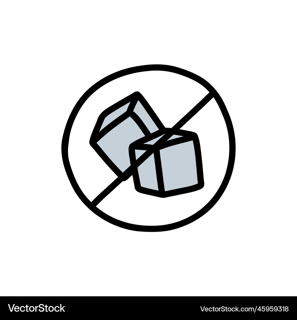 Sugar free label doodle icon color line Royalty Free Vector