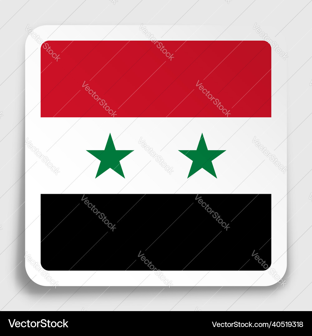 Syria flag icon on paper square sticker Royalty Free Vector
