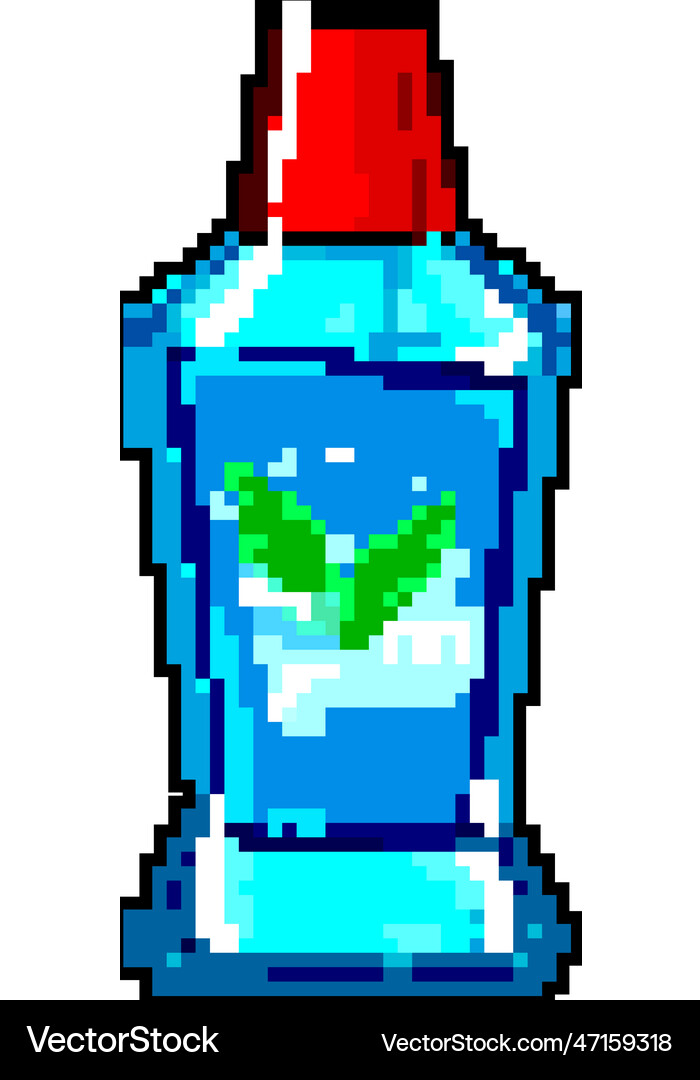 Tooth mouthwash game pixel art Royalty Free Vector Image