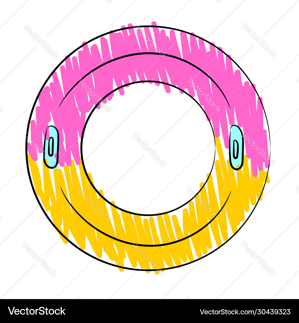 A swimming circle lifeline drawing with felt Vector Image