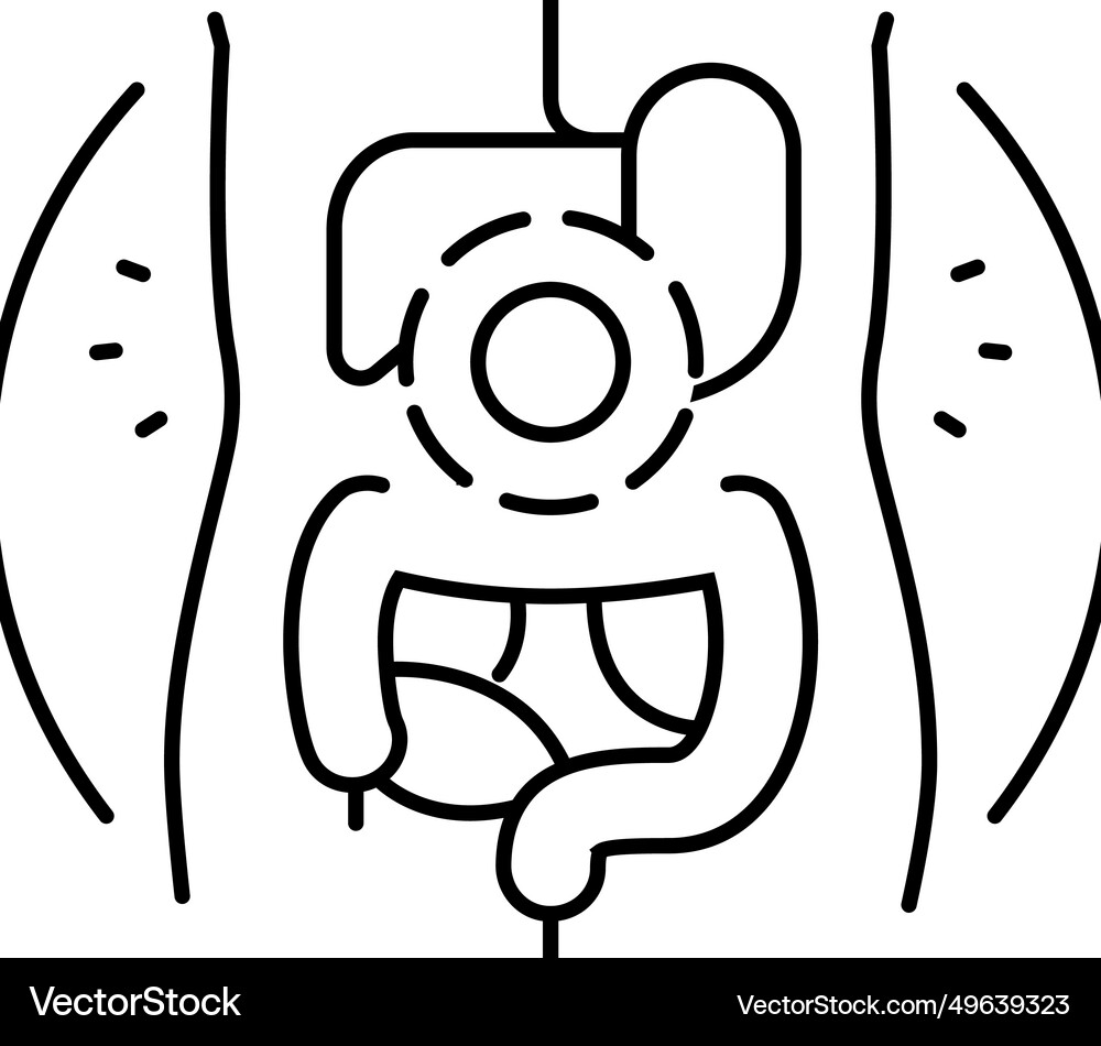 Abdominal pain gastroenterologist line icon Vector Image