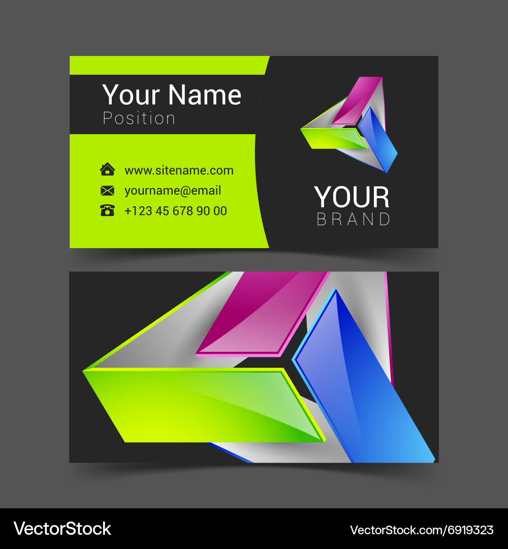 Abstract bright business card banner design Vector Image
