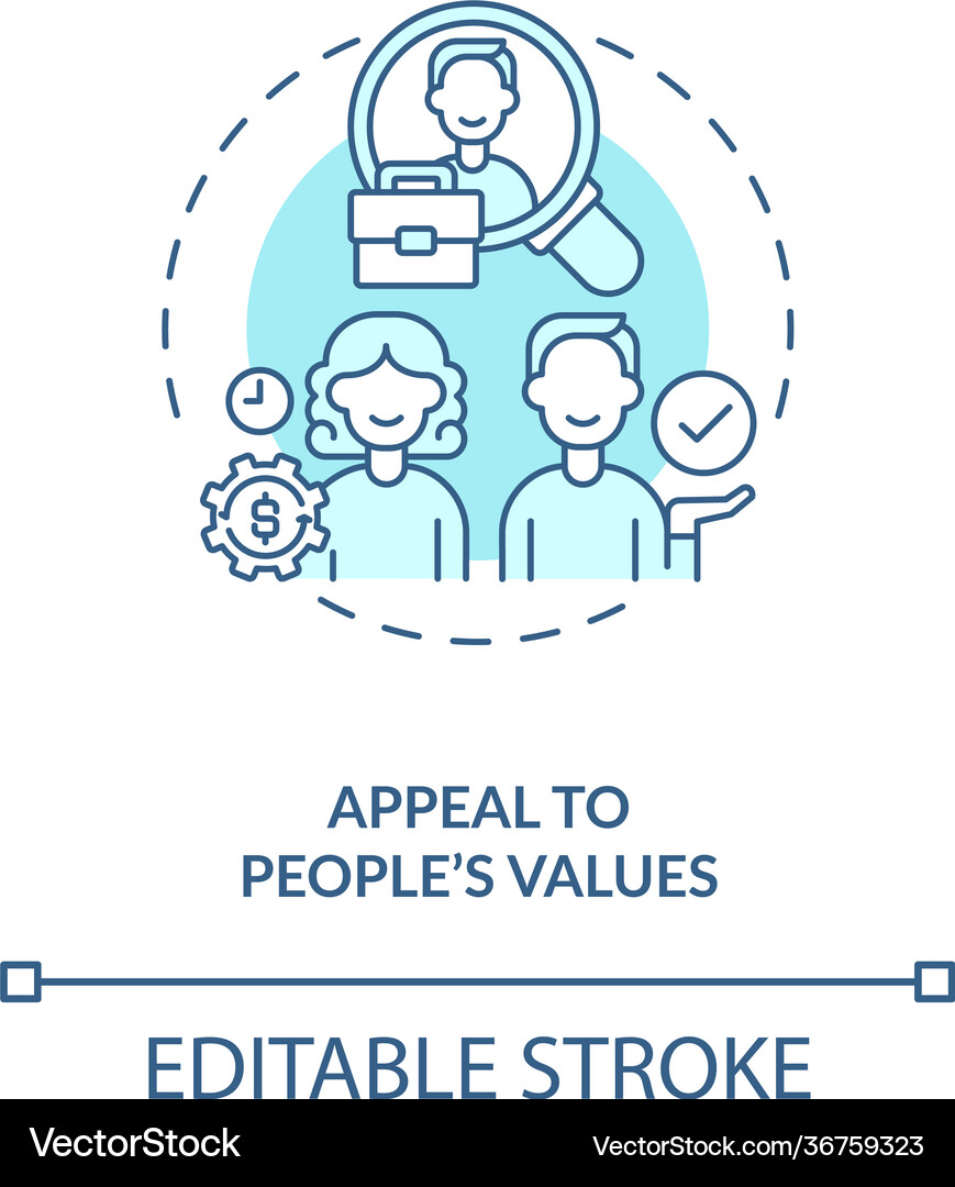 Appeal to values people concept icon Royalty Free Vector
