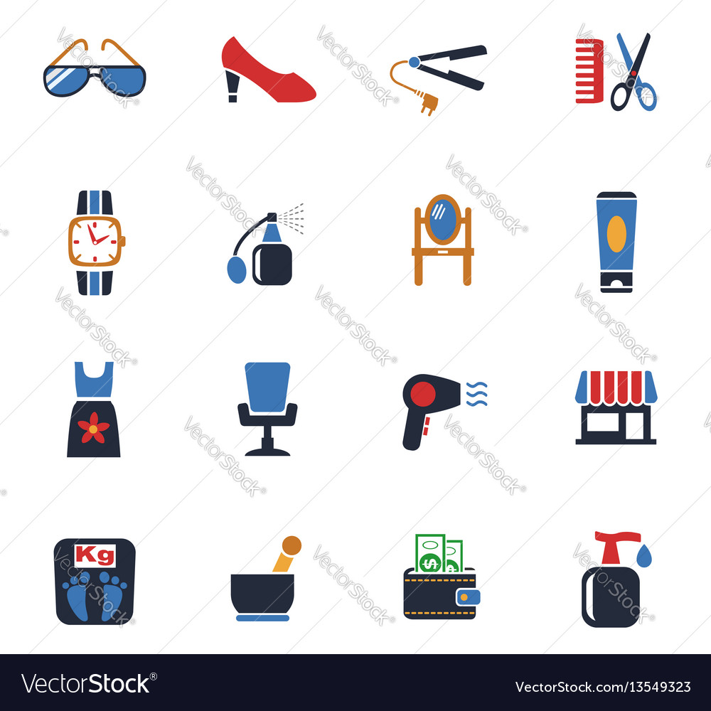 Beauty salon icon set Royalty Free Vector Image