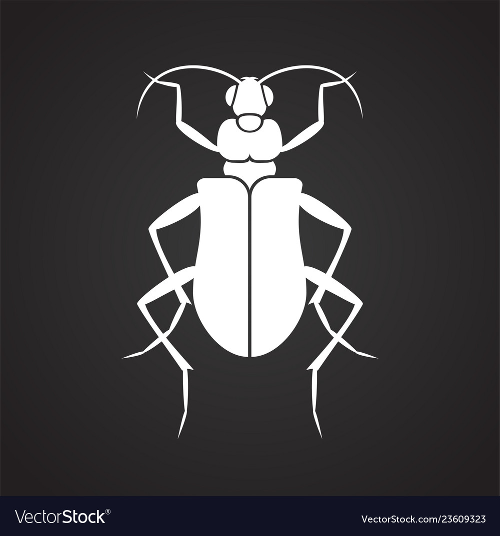 Bug insect icon on black background for graphic Vector Image