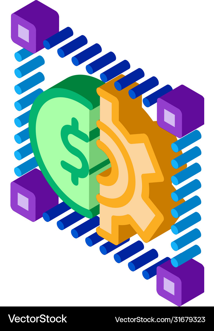 Cash account credentials isometric icon Royalty Free Vector