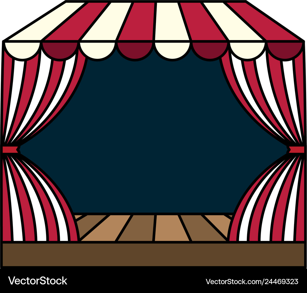 Circus podium isolated icon Royalty Free Vector Image