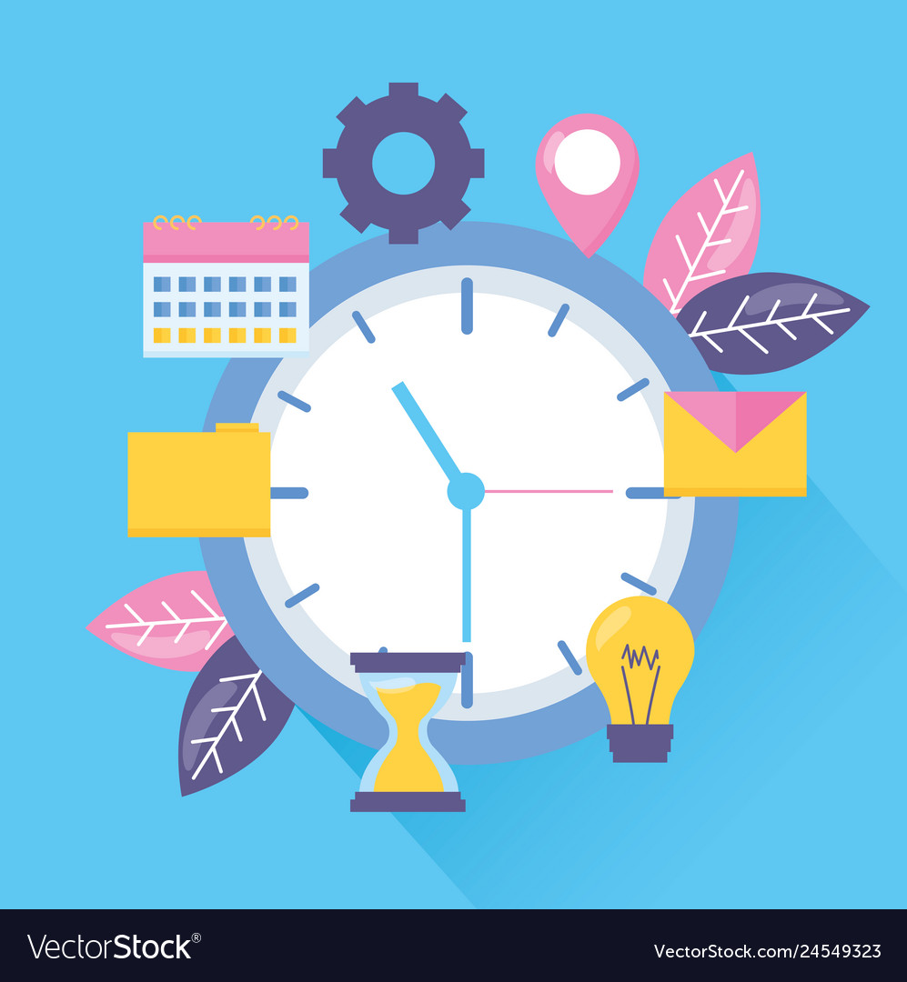 Clock work time Royalty Free Vector Image - VectorStock