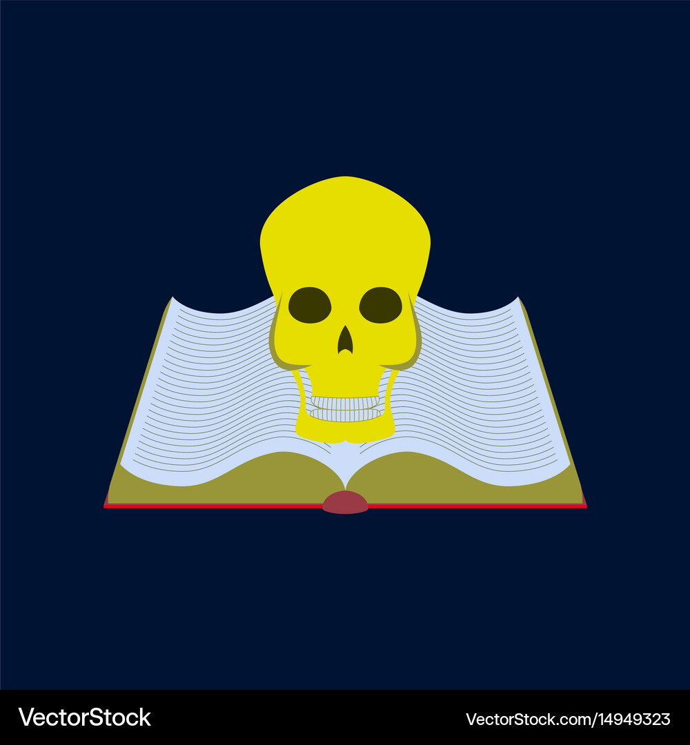 Flat on background of book skull Royalty Free Vector Image